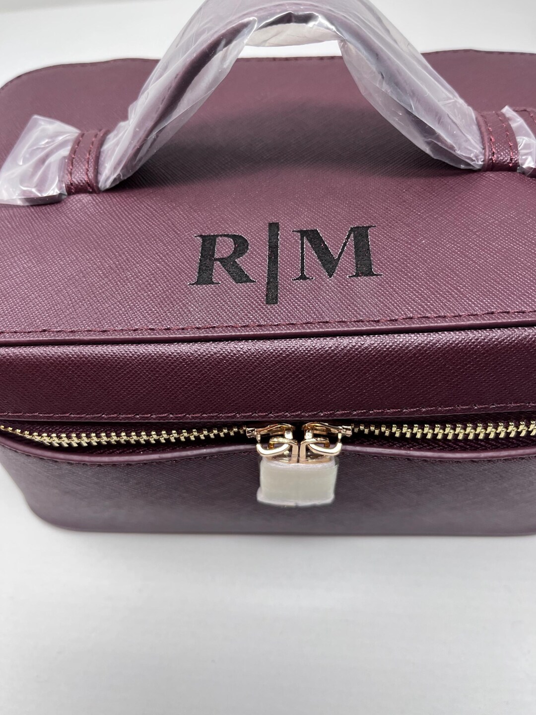 Laser Engraved Genuine Leather Large Travel Carry Cosmetic Case ...