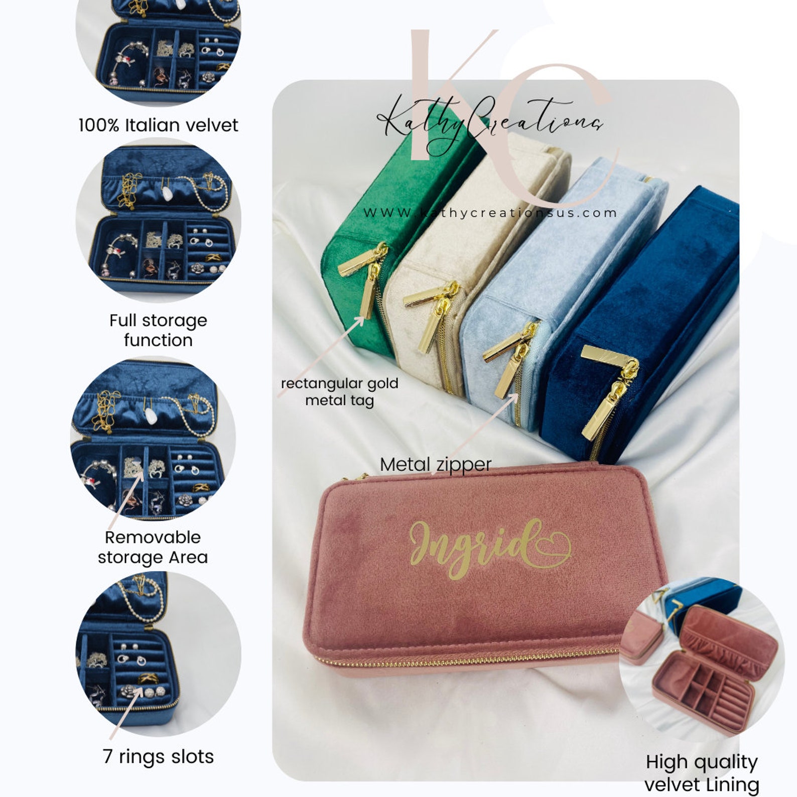 100% Italian Velvet Custom Jewelry Case Velvet Jewelry Box - Etsy