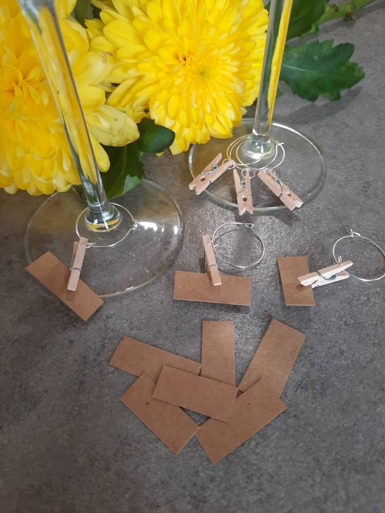 Wooden Pegs Wine Glass Charms Cocktail Glass Markers - Etsy