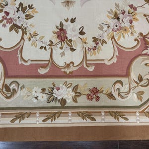 French Aubusson Rug 10x14, Vintage Flatweave European Handmade Carpet ...