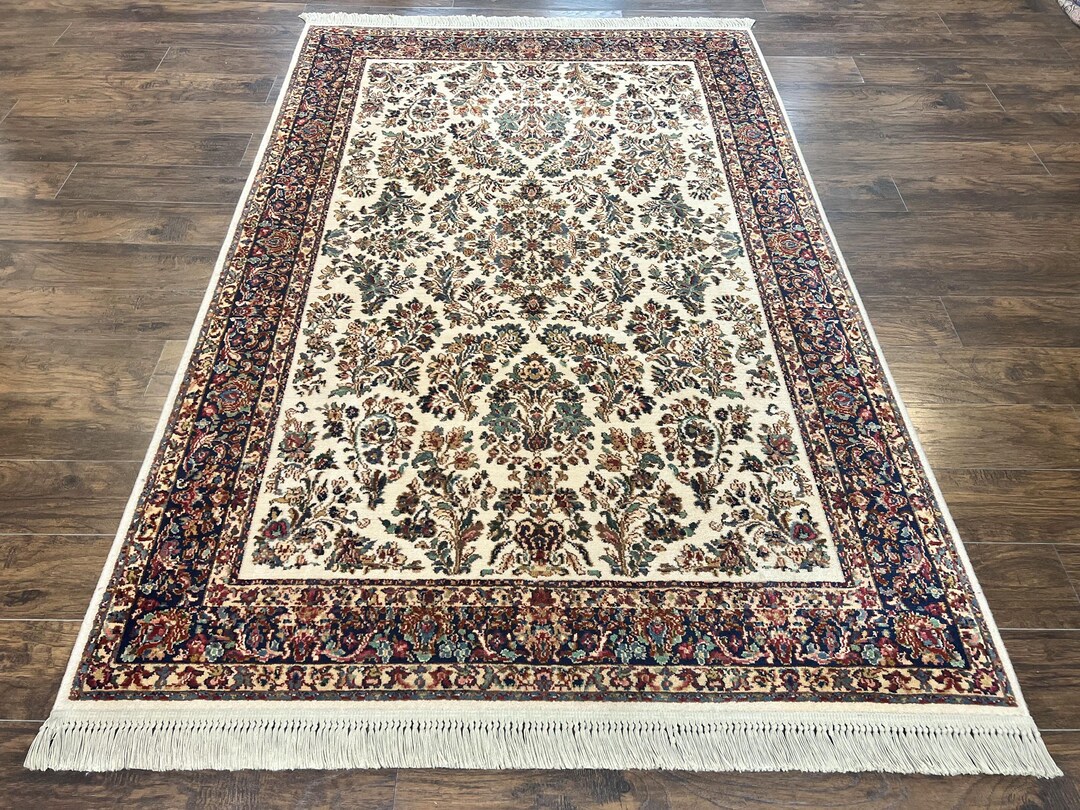 Karastan Rug 5.9 X 9, Ivory Sarouk #760, Vintage Original Collection ...