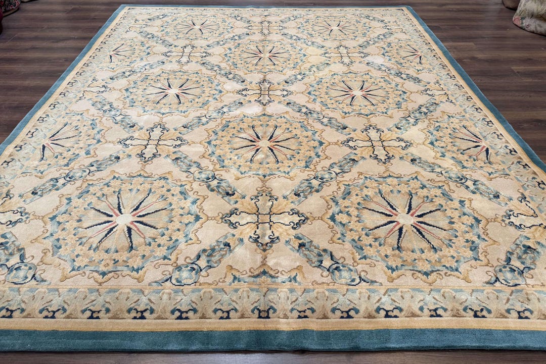 Aubusson Rug 8x10, French European Design, Soft Thick Wool Pile, off ...