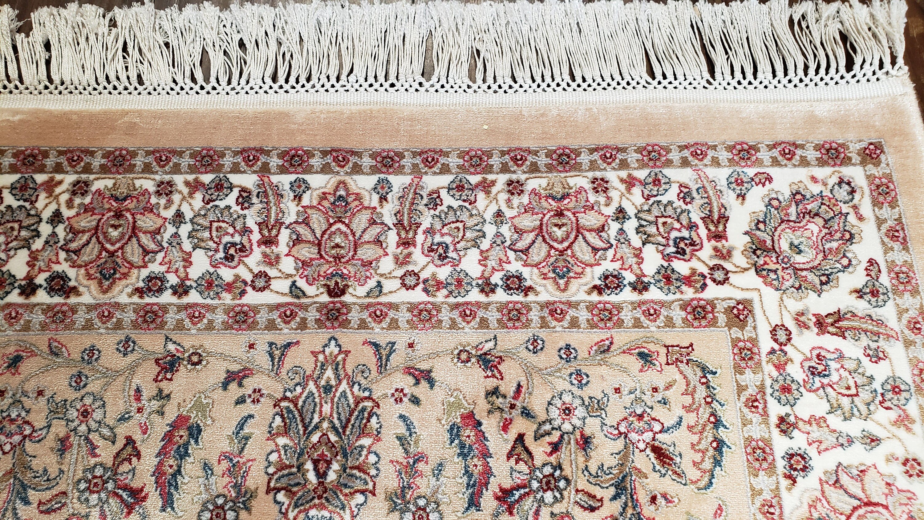 New Turkish Silk Carpet Small 3x5 2.5x5 Tan Ivory Cream | Etsy