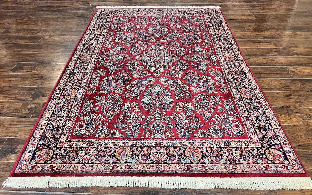Karastan Rug 5.9 X 9 Red Sarouk #785, Wool Karastan Carpet, Original ...