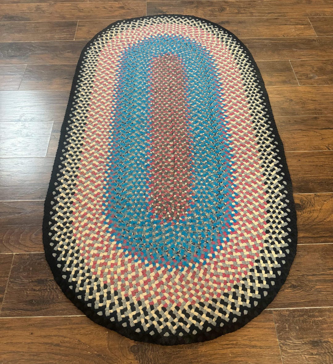 American Braided Rug 3 X 5.6, Oval Braided Rug, Multicolor, Blue - Etsy