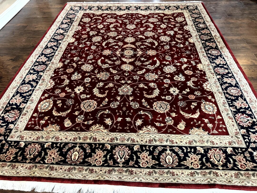 Maroon Persian Area Rug 8x10, Floral Allover, Pak Persian, Wool and ...