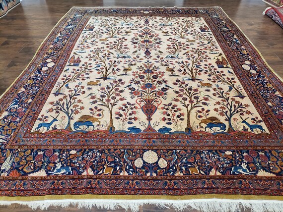 Antique Persian Room Sized Tree of Life Rug 10x13 Manchester | Etsy