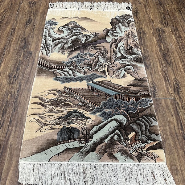 Vintage Asian Tapestry Wall Hanging - Etsy