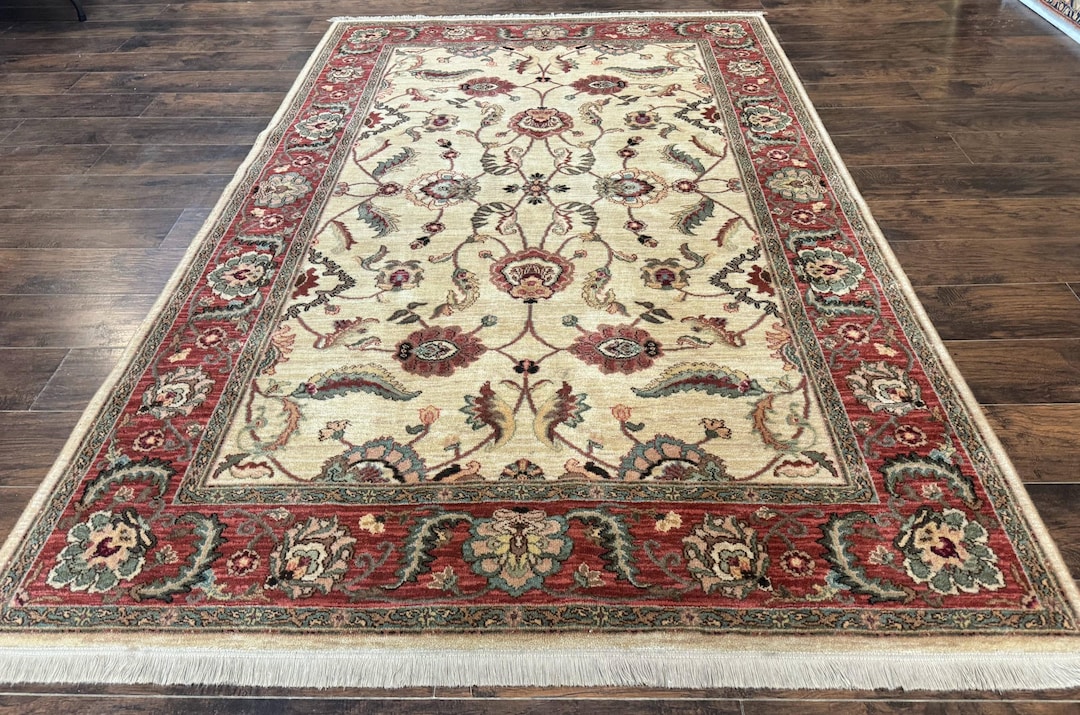 Karastan Rug 5.9 X 9, Ashara Agra Ivory 549, Discontinued Wool Karastan ...