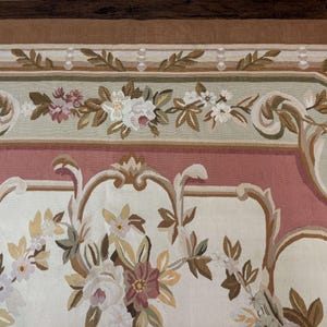 French Aubusson Rug 10x14, Vintage Flatweave European Handmade Carpet ...