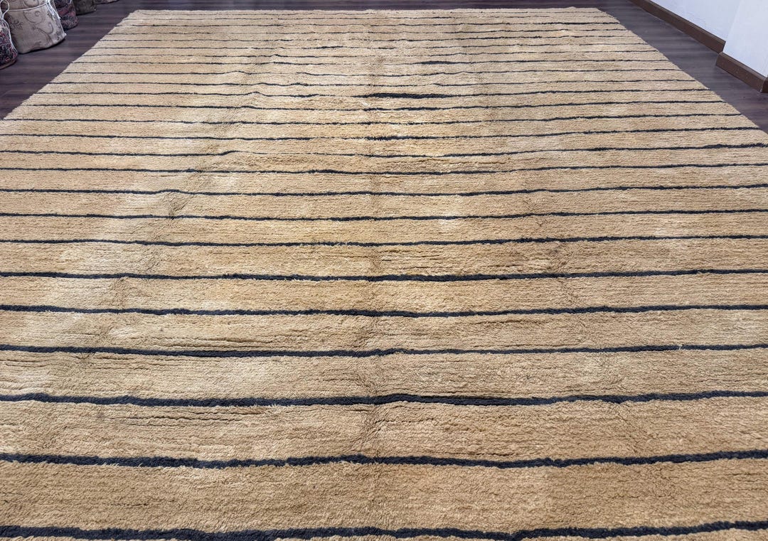 Modern Nepali Rug 13 X 15.6, Palace Size Wool Custom Made Rug, Tan ...