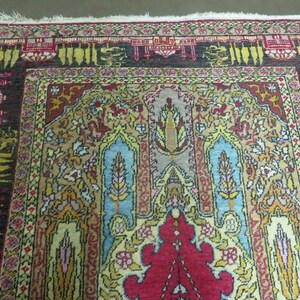 4' X 6' Antique 1920s Handmade Turkish Mehrab Design Wool Rug Lantern ...