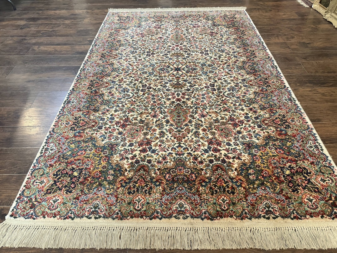 Karastan Floral Kirman Rug 742, Wool Karastan Carpet 5.9 X 9, Original ...
