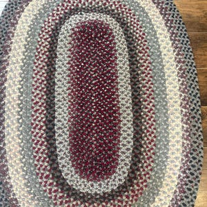 American Braided Rug 3x5, Multicolor, Vintage Mid Century Oval Braided ...