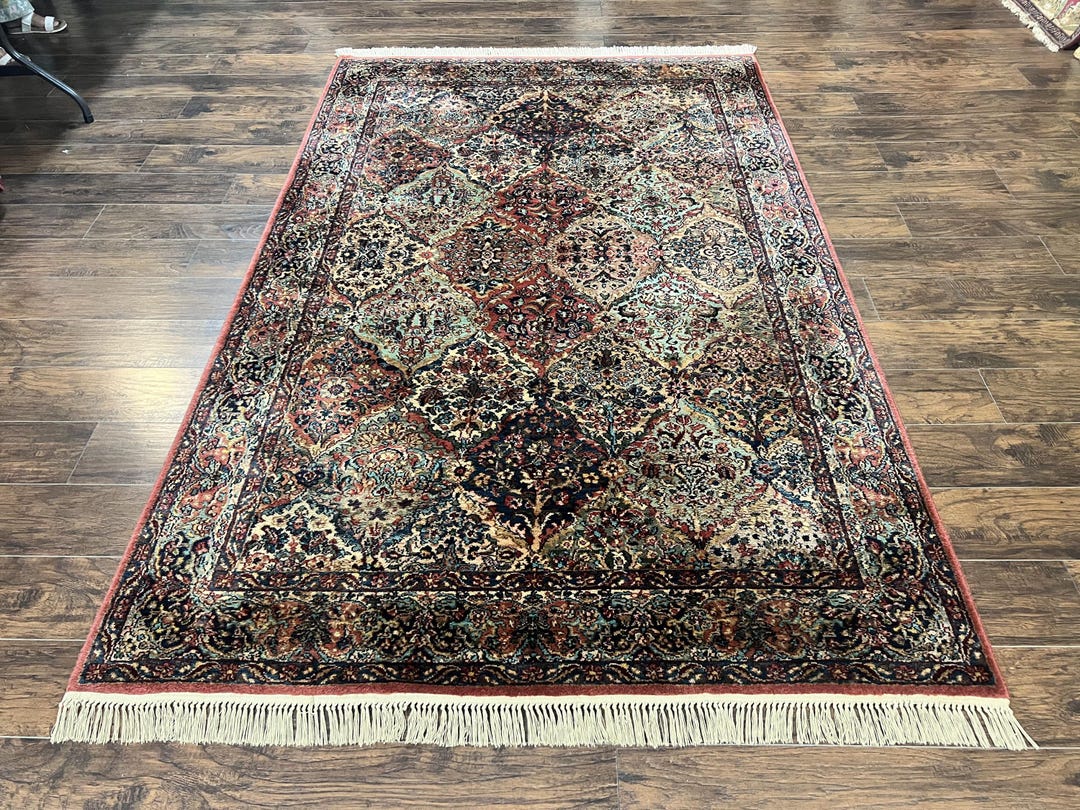 Karastan Rug 5.9 X 9, Multicolor Panel Kirman Rug #717, Wool Original ...