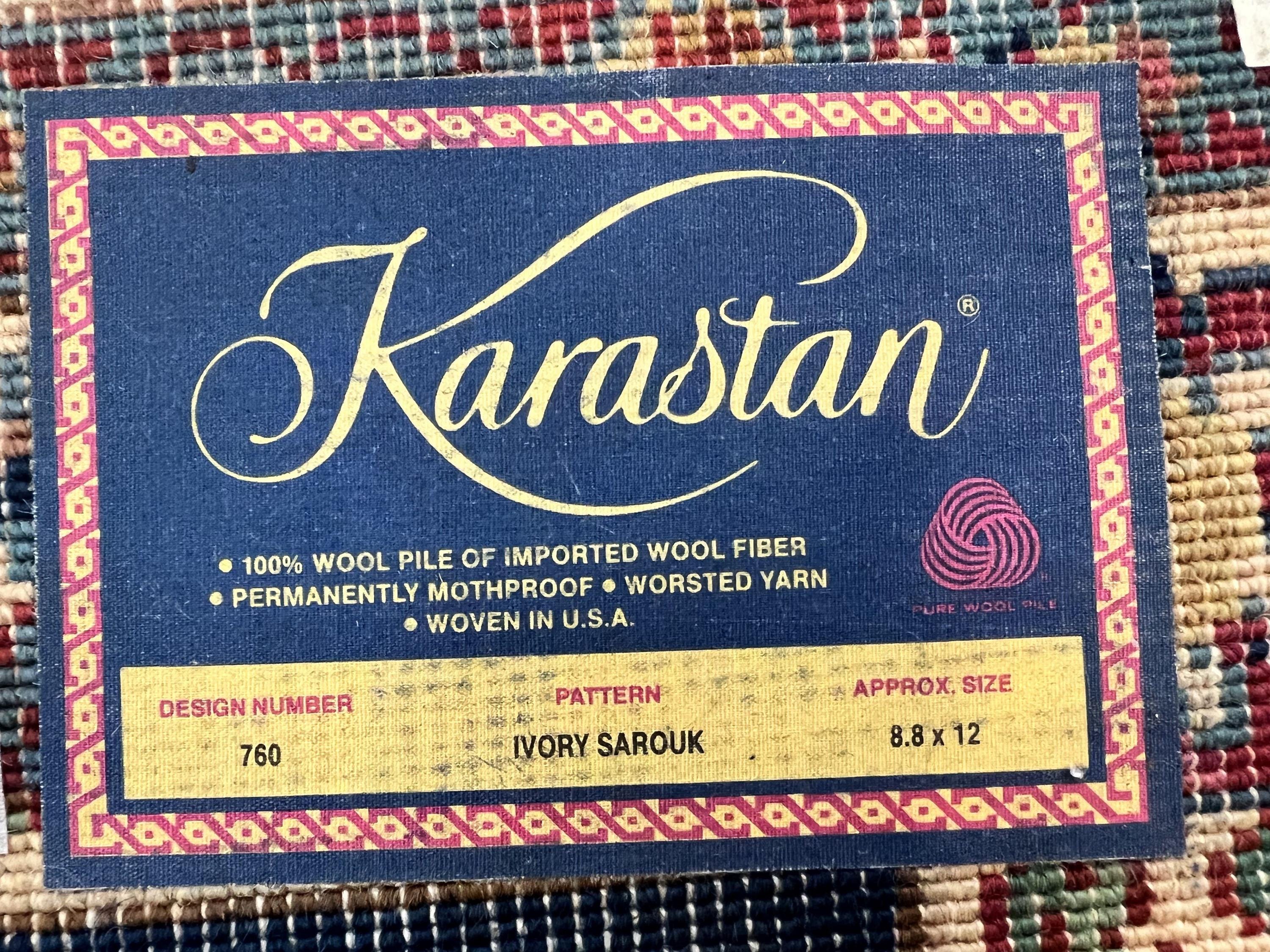 Karastan Rug 8' 8" X 12', Ivory Sarouk #760, Original Karastan Carpet ...