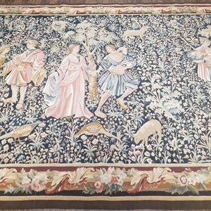 Vintage European Tapestry 5.4 X 7.11, Antique Style European Wall ...
