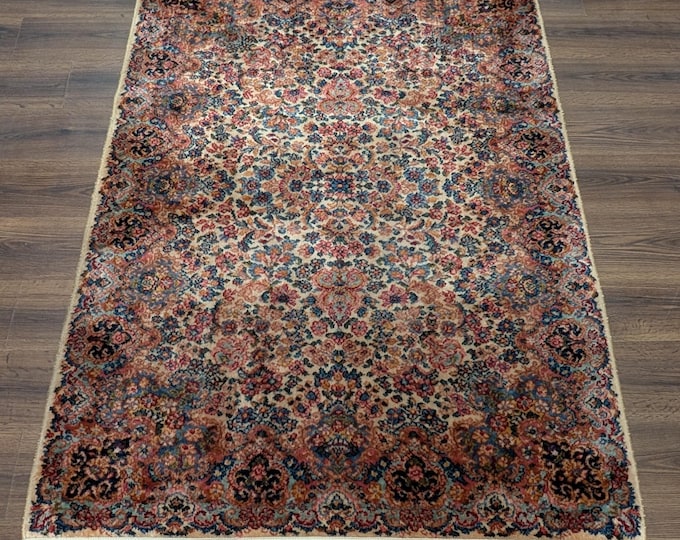 Karastan Kirman Rug 4x6, Ivory Floral Kirman #759, Antique, Wool - Etsy