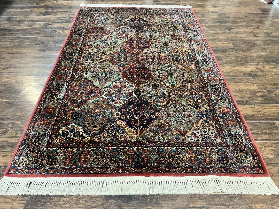 Karastan Rug 5.9 X 9, Multicolor Panel Kirman Rug 717, Wool Original ...