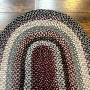 American Braided Rug 3x5, Multicolor, Vintage Mid Century Oval Braided ...