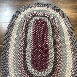 American Braided Rug 3x5, Multicolor, Vintage Mid Century Oval Braided ...