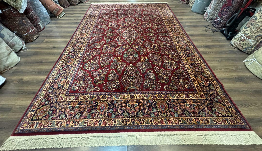 Karastan Red Sarouk Rug #785, Wool Karastan Carpet 8.8 X 12 - Etsy