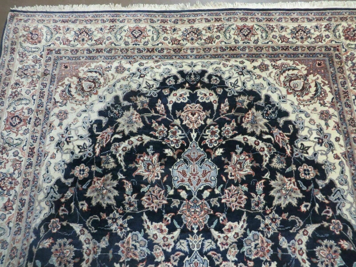 4' X 7' Vintage Handmade India Wool Silk Accent Rug - Etsy