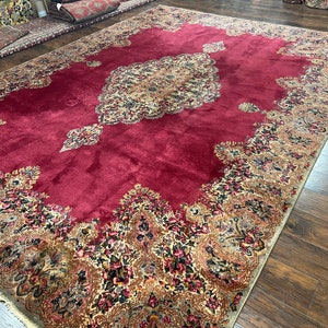 Karastan Rug 10x14 Red Kirman 762, Vintage Karastan Rug, Original 700 ...