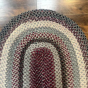 American Braided Rug 3x5, Multicolor, Vintage Mid Century Oval Braided ...
