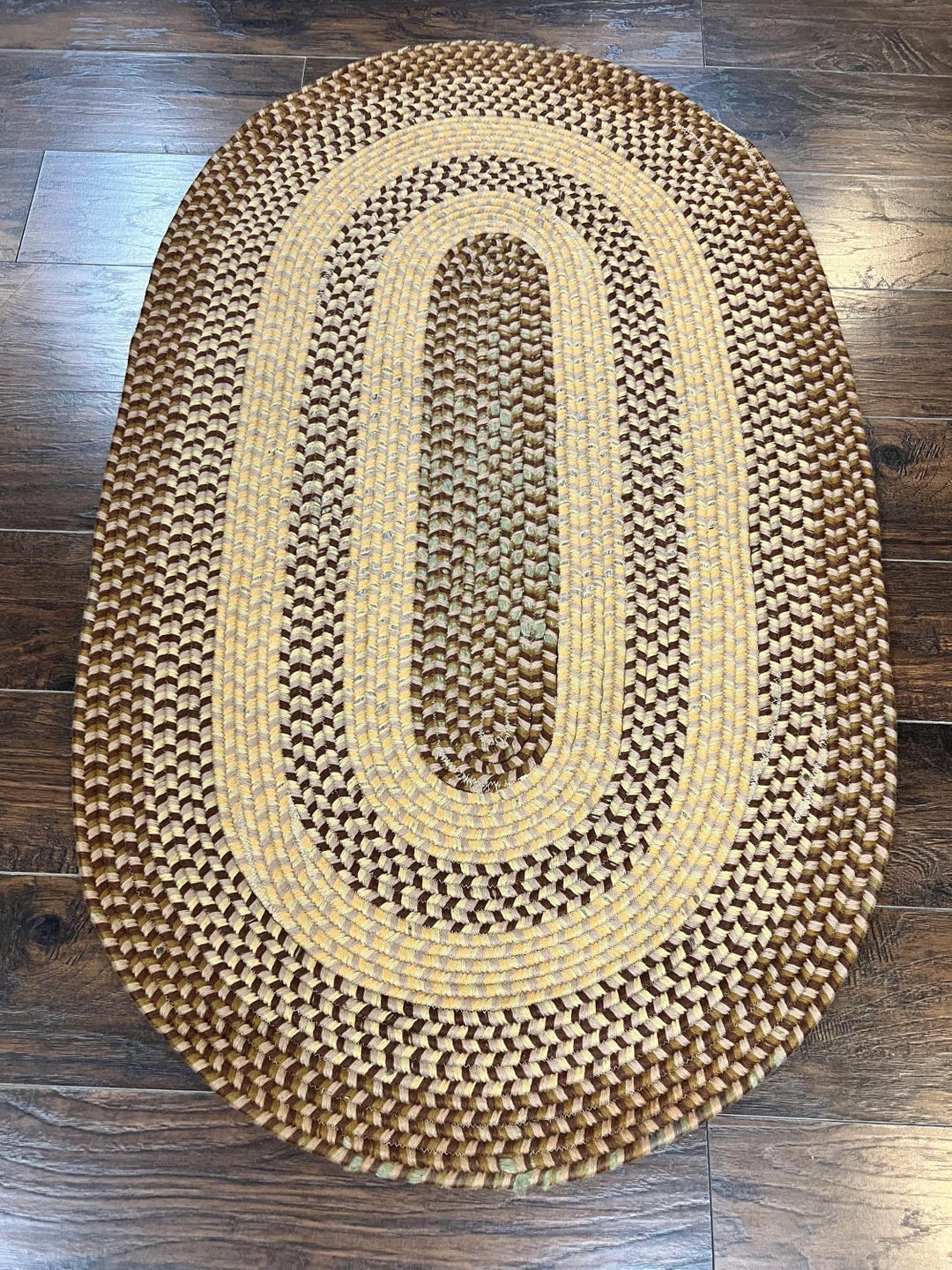 Oval Braided Rug 3x5, Multicolor Oval Rug, Wool Braided Rug, Hand Woven ...