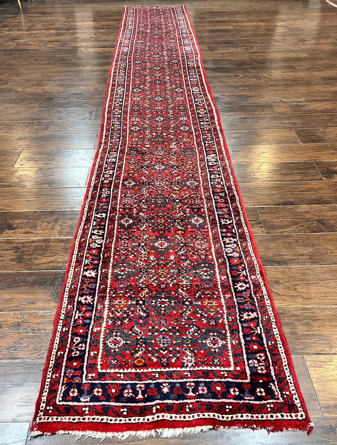 Long Persian Runner Rug 2.9 X 17, Red Handmade Wool Rug for Hallway ...