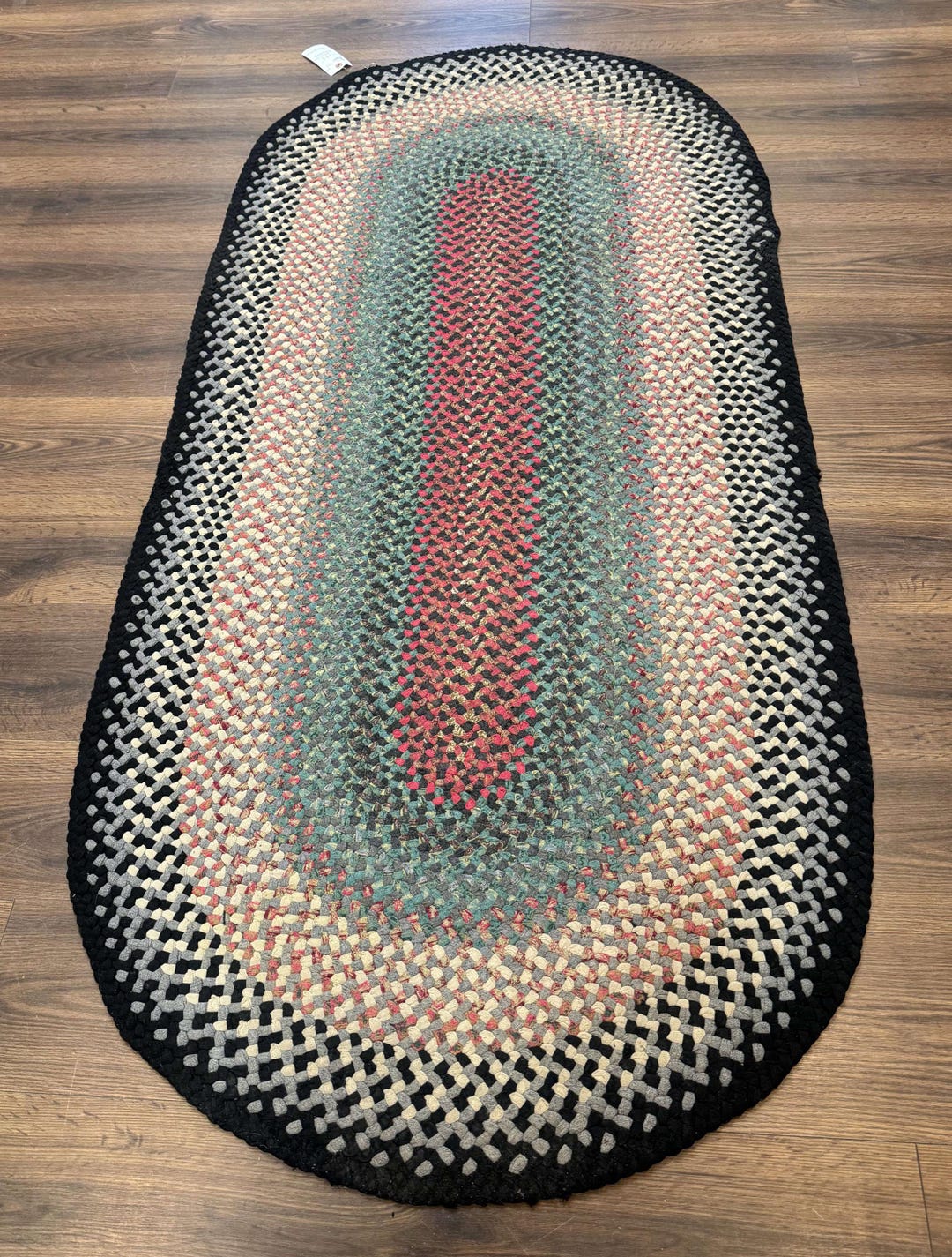 Oval Braided Rug 3 X 6.6, Multicolor, Vintage American Braided Carpet ...
