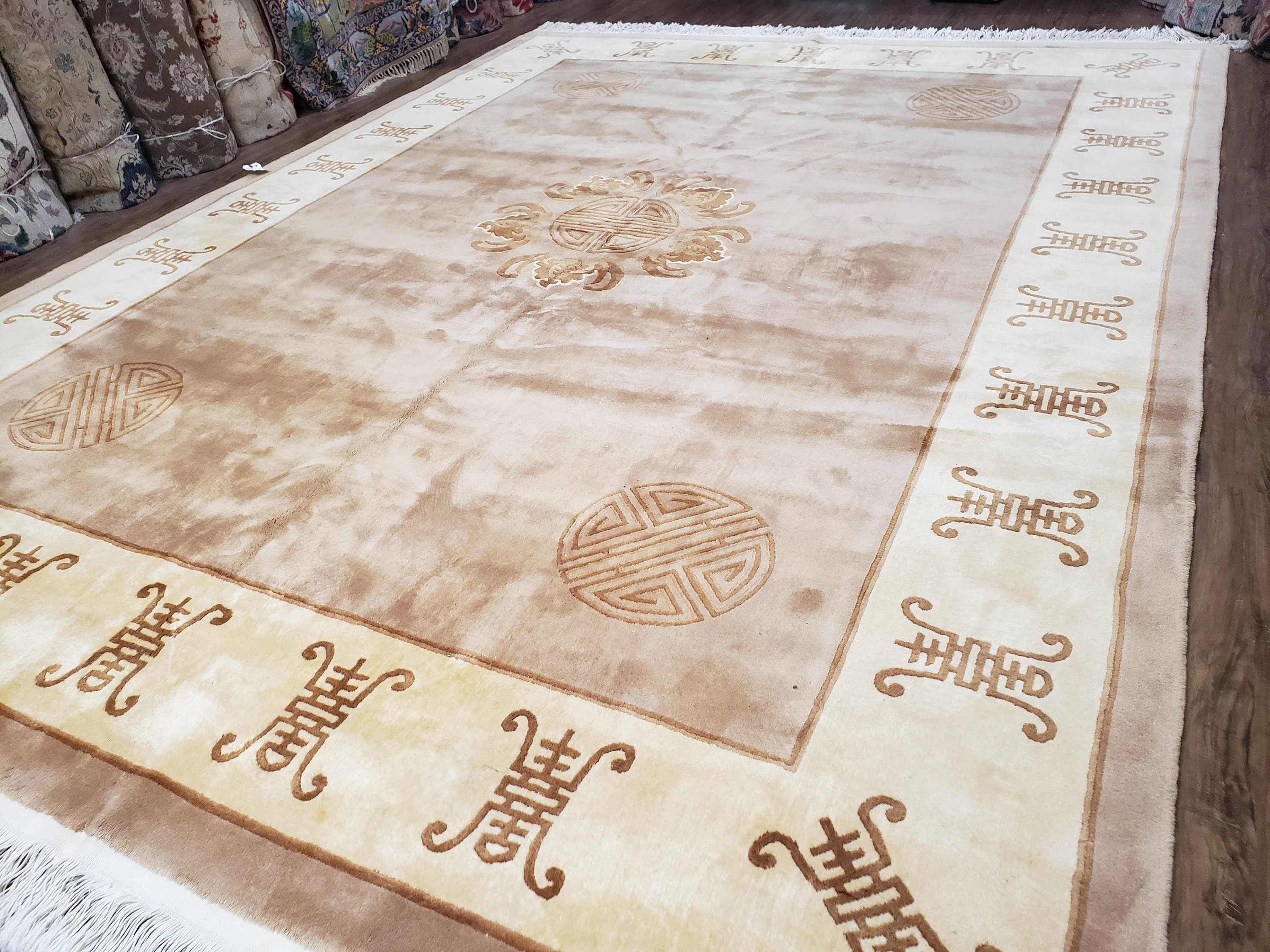 Vintage Chinese Carving Room Sized Rug 9x12 Wool Hand-knotted | Etsy