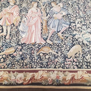 Vintage European Tapestry 5.4 X 7.11, Antique Style European Wall ...