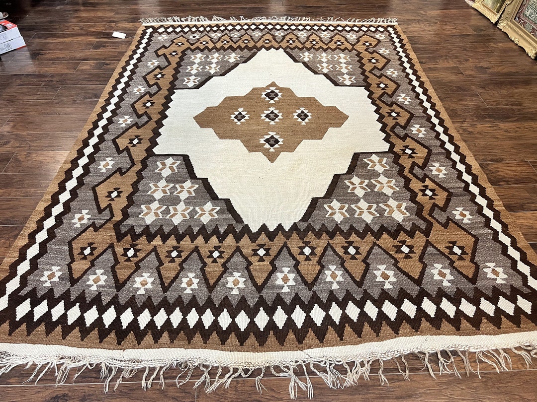Antique Persian Fars Kilim Rug 8x11, Wool, Boho Tribal Persian ...