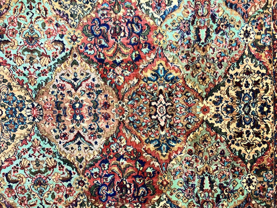Karastan Multicolor Panel Kirman Rug #717, Wool Karastan Rug 5.9 X 9 ...
