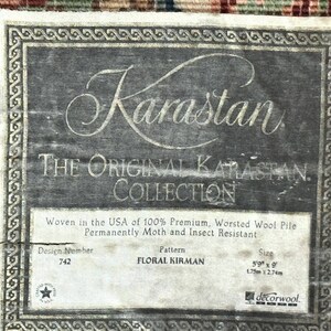 Karastan Floral Kirman Rug 742, Wool Karastan Carpet 5.9 X 9, Original ...