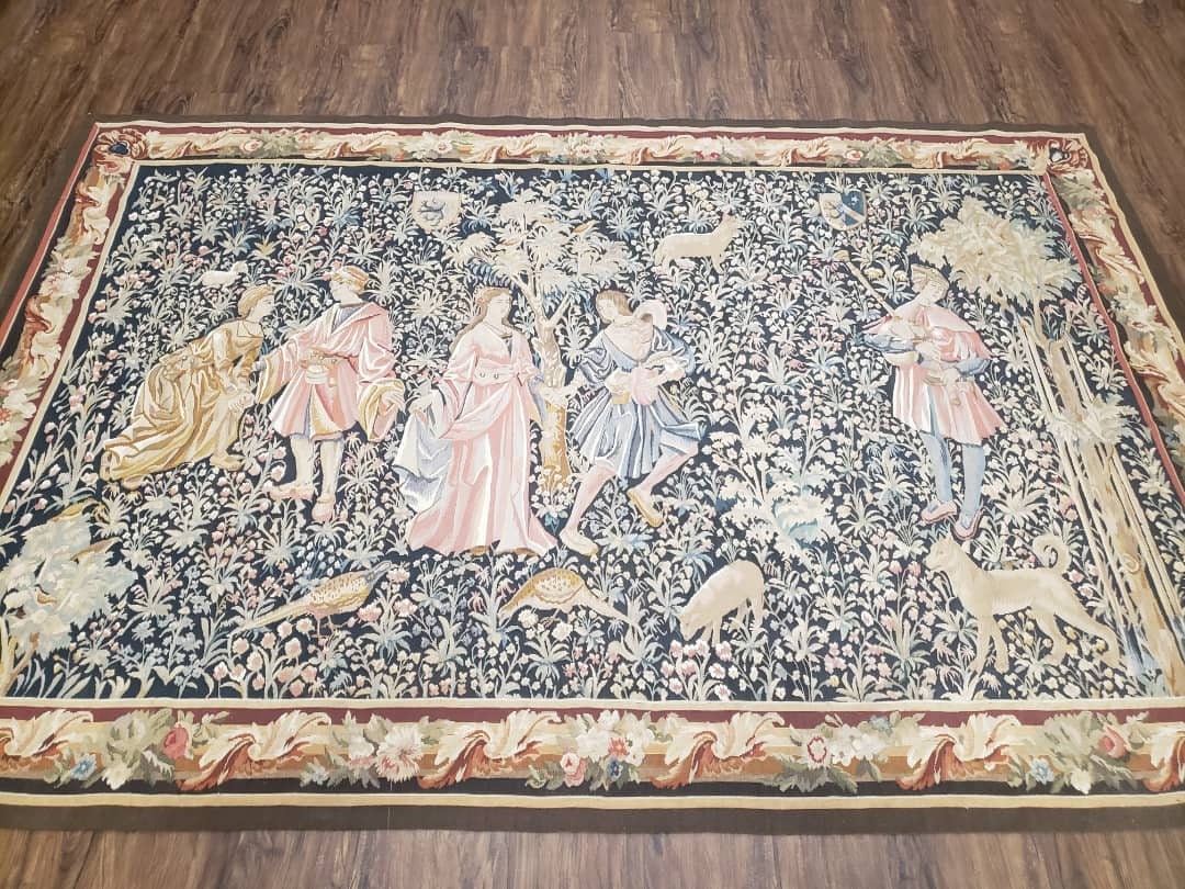 Vintage European Tapestry 5.4 X 7.11, Antique Style European Wall ...