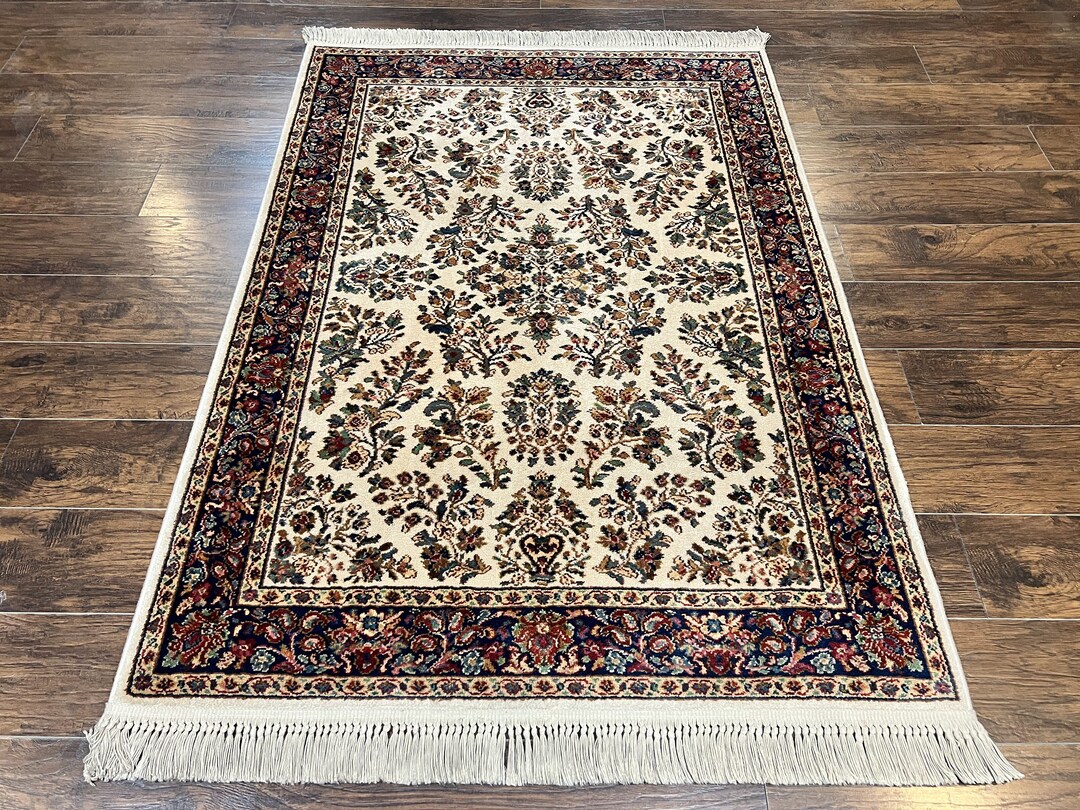 Karastan Rug 4x6, Karastan Ivory Sarouk 760 Wool Carpet, Vintage ...
