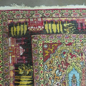 4' X 6' Antique 1920s Handmade Turkish Mehrab Design Wool Rug Lantern ...