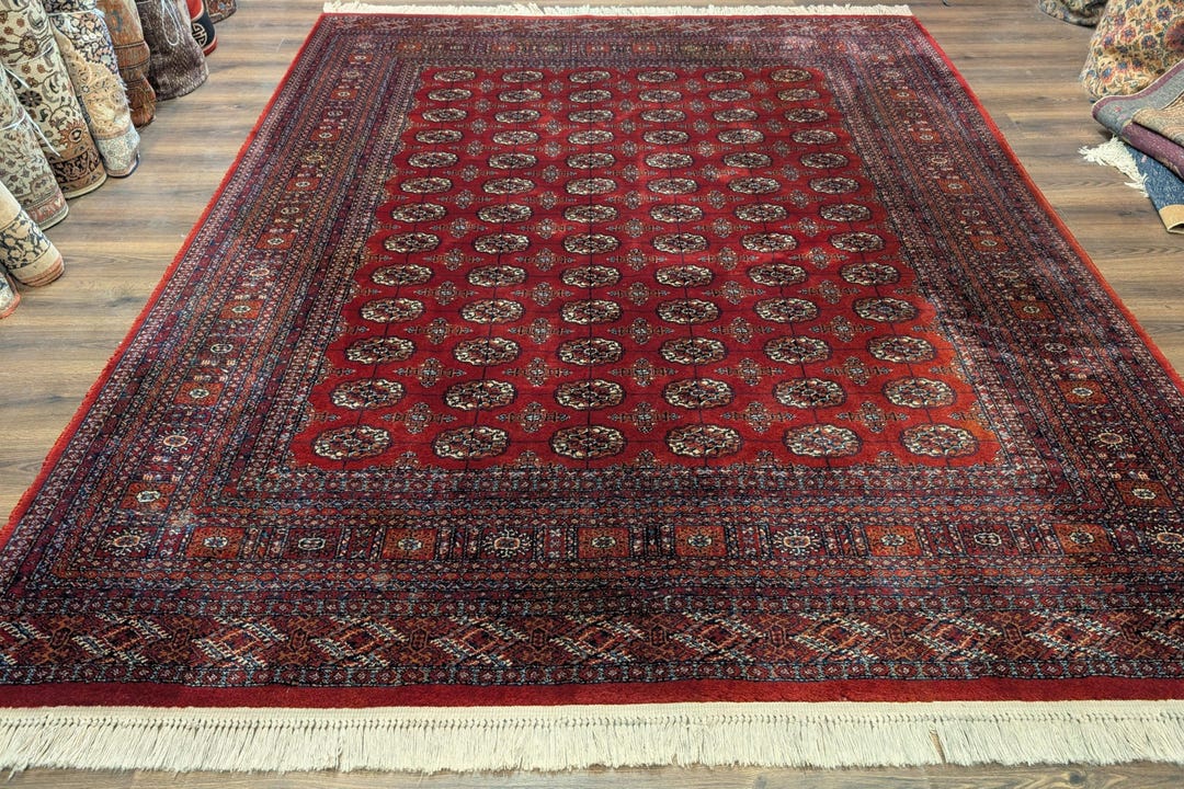 Karastan Turkoman Red Bokhara Rug #722, Wool Karastan Carpet 8.8 X 10.6 ...