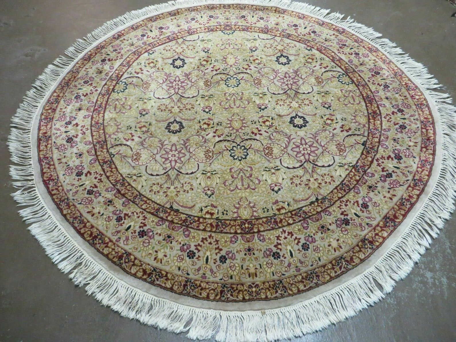 6' Handmade Fine Indian Wool Rug Carpet Round Silk Accent - Etsy