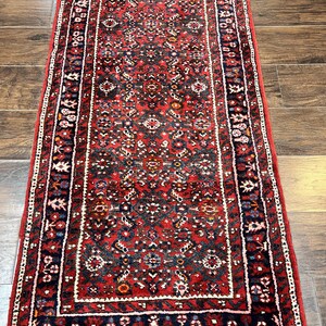 Long Persian Runner Rug 2.9 X 17, Red Handmade Wool Rug for Hallway ...