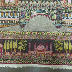 4' X 6' Antique 1920s Handmade Turkish Mehrab Design Wool Rug Lantern ...