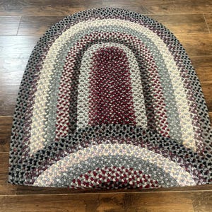 American Braided Rug 3x5, Multicolor, Vintage Mid Century Oval Braided ...