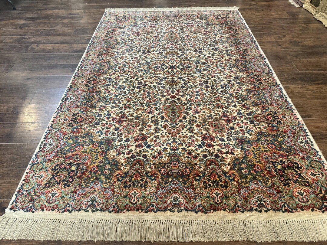 Karastan Floral Kirman Rug #742, Wool Karastan Carpet 5.9 X 9, Original ...