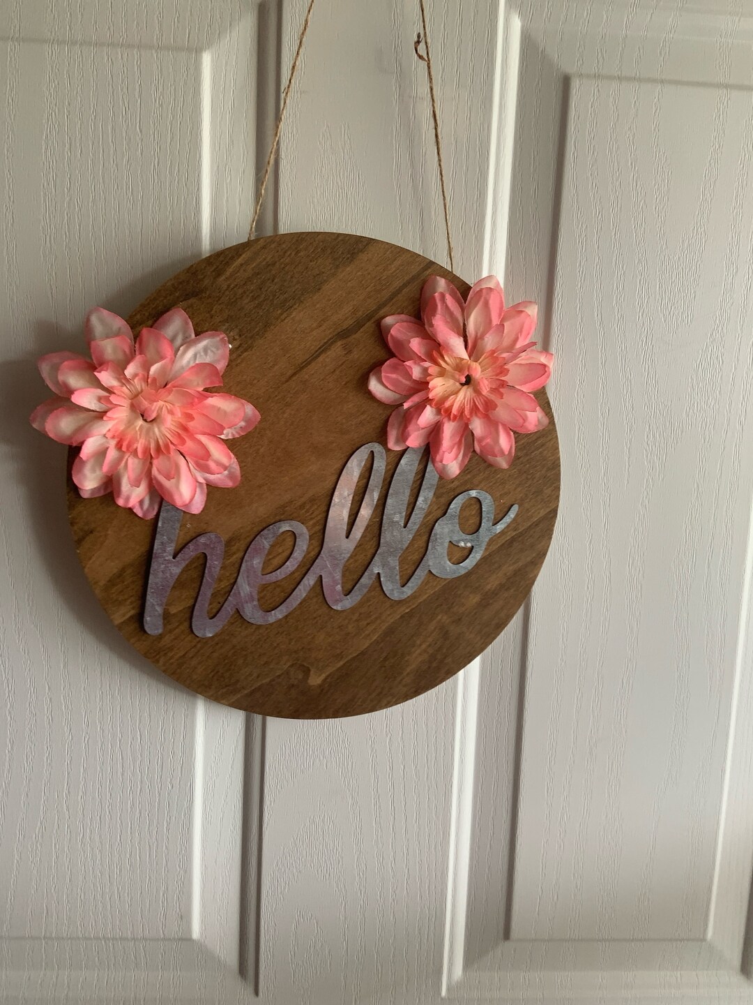 Hello Wooden Sign, Hello Door Sign, Wooden Door Hanger, Hello Sign ...