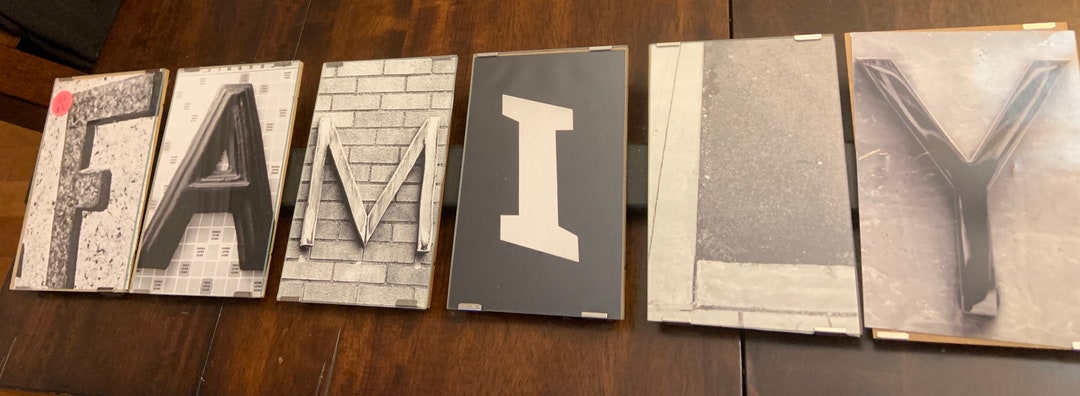 6 Large Letter Tiles, Tile Wall Art, Farmhouse Style Decor, Photo ...
