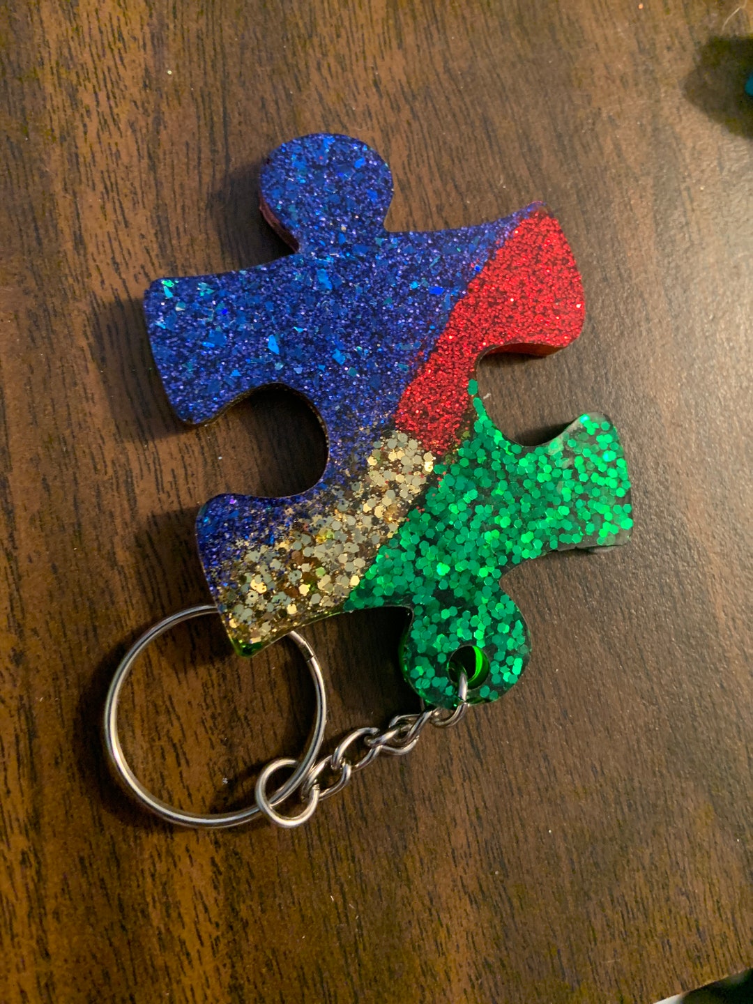 Puzzle Piece Keychains, Resin Keychain, Birthday Gifts, Handmade Gifts ...