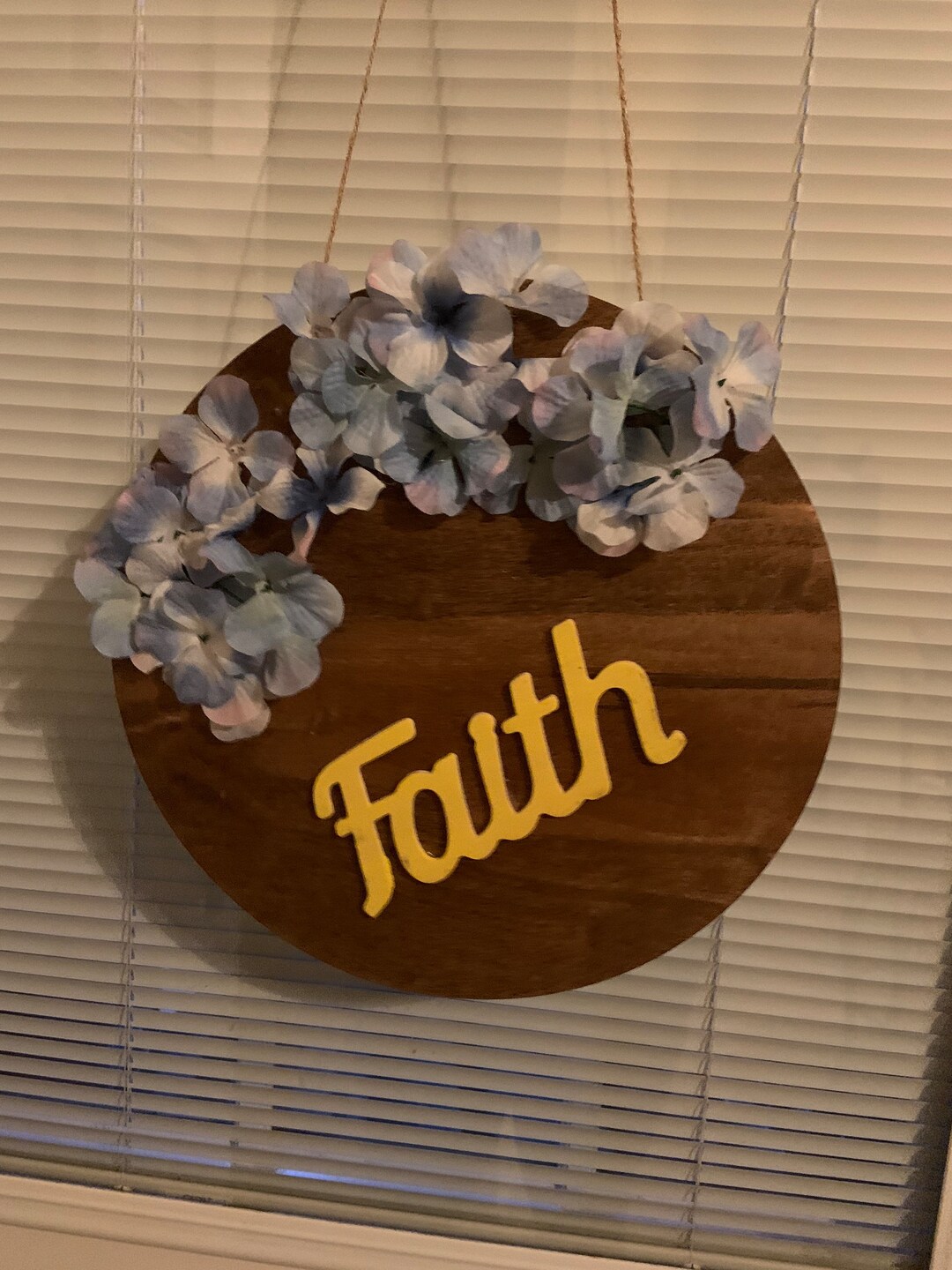Faith Wooden Door Hanger – Christian Home Decor With Floral Accents - Etsy